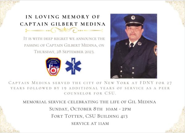 Memorial Service for Captain Gilbert Medina, October 8, 2023 - The ...